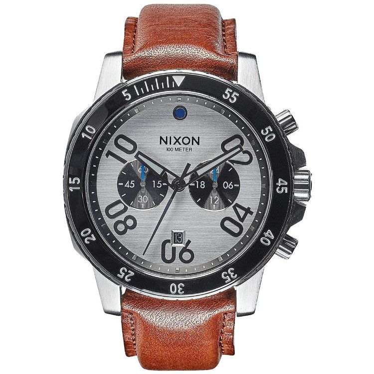 ЧАСЫ Nixon RANGER CHRONO LEATHER SILVER/SADDLE